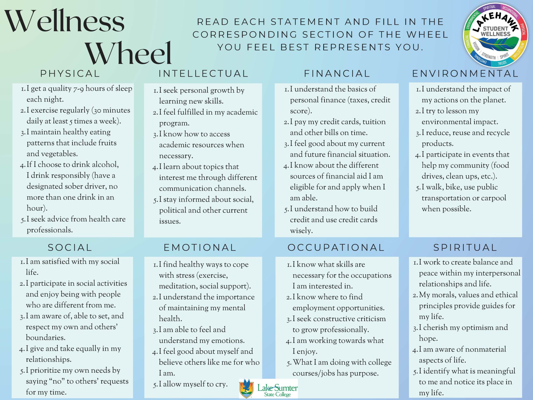 Wellness Wheel - Lake-Sumter State College