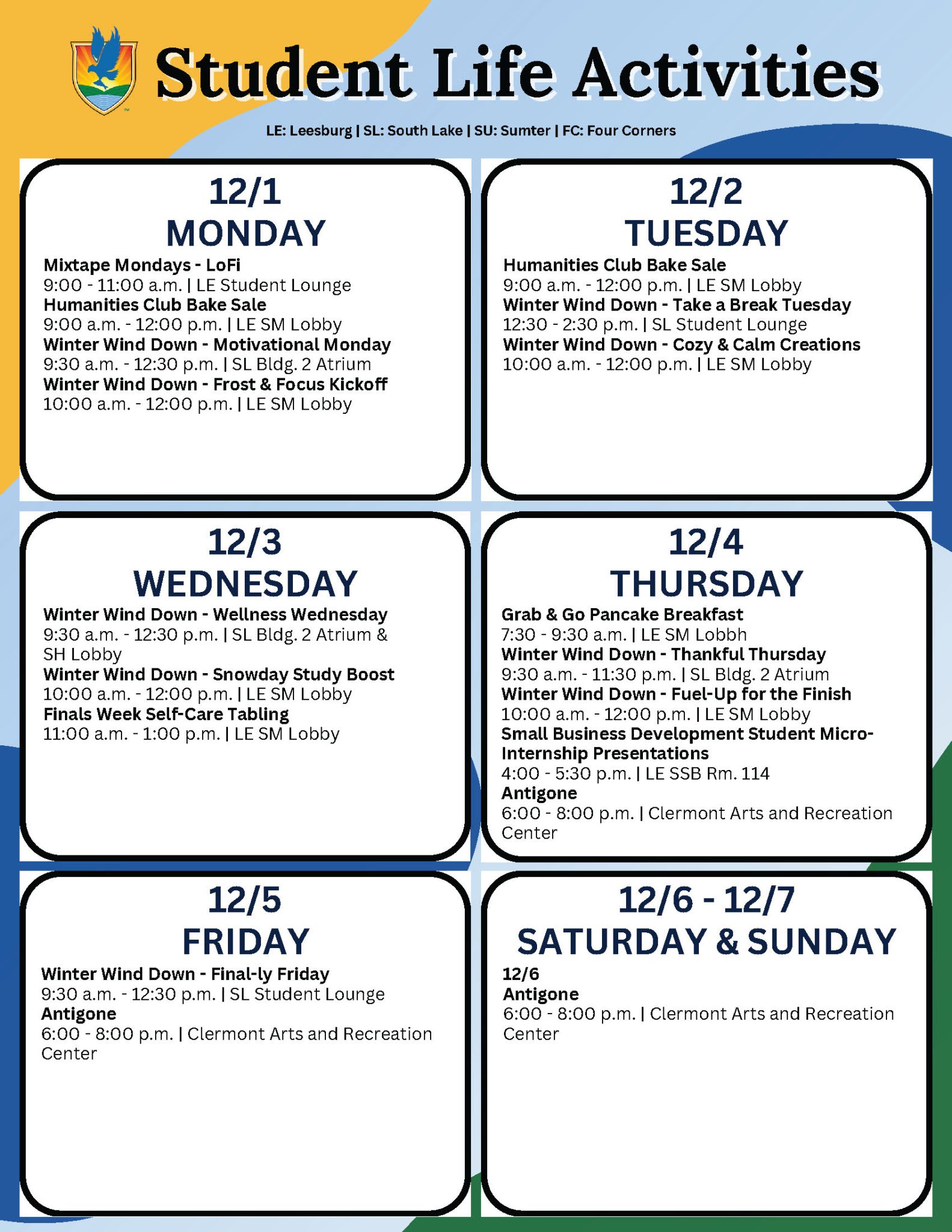 Student Activities Calendar - Lake-Sumter State College